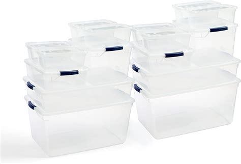 Rubbermaid Cleverstore Paquete variado transparente contenedores de almacenamiento de plástico