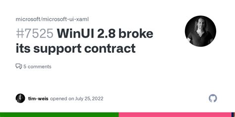 Winui 28 Broke Its Support Contract · Issue 7525 · Microsoft