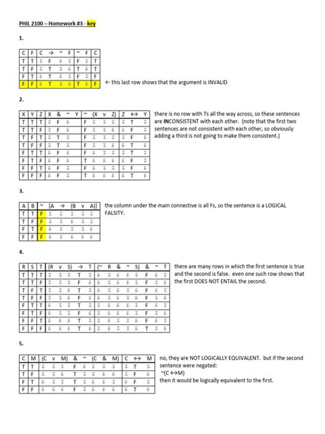 Homework 03 Key B Pdf Reasoning Logical Consequence