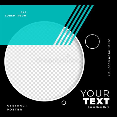 Abstract Poster Design For Social Media With Image Space Stock Vector