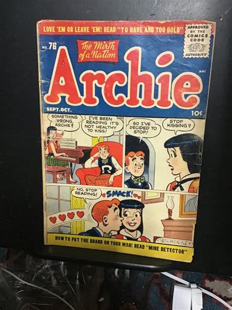 Archie Comics 76 1955 Not Healthy To Kiss Affordable Grade Gdvg