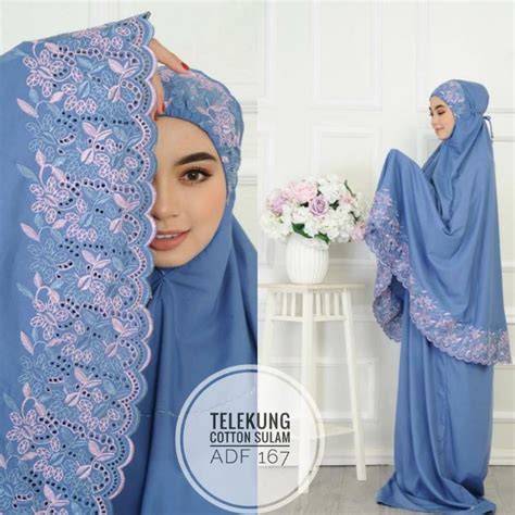 TELEKUNG SULAM KERAWANG AISHAH 100 Cotton TRAVEL TELEKUNG SOLAT
