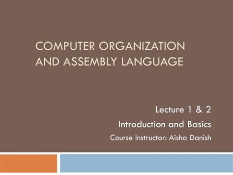 PPT Computer Organization And Assembly Language PowerPoint Presentation ID