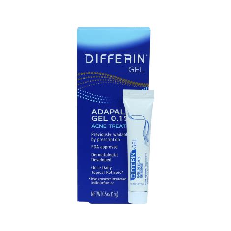 Differin Adapalene Gel 0 1 Acne Treatment 15g In Bd