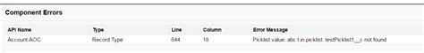 Deployment Error Picklist Value In Picklist Not Found While