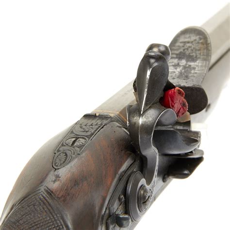 Original 19th Century English Flintlock Dueling Pistol With Set Trigge