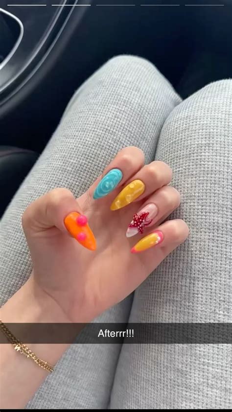 Eliana Kalogeras Nails Summery Nails Simple Acrylic Nails Swag Nails