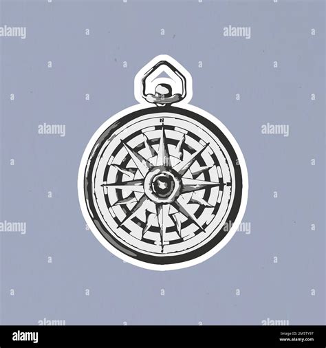 Vectorized Compass Sticker With A White Border Stock Vector Image And Art