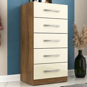 Cômoda 8 Gavetas 152x48x96cm Loop Amêndoa Cleanoff White Leroy Merlin