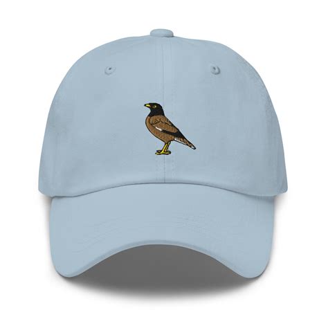 Myna Bird Dad Hat Custom Embroidered Chino Cotton Twill Baseball Cap