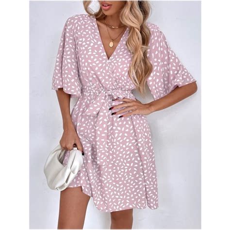 Bellanblue Dresses Boho Leopard Print Butterfly Sleeve Mini Dress