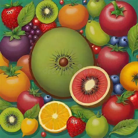 A Whimsical Illustration Of A Kiwi Fruit With Its Round Body And Long Stem Stock Illustration