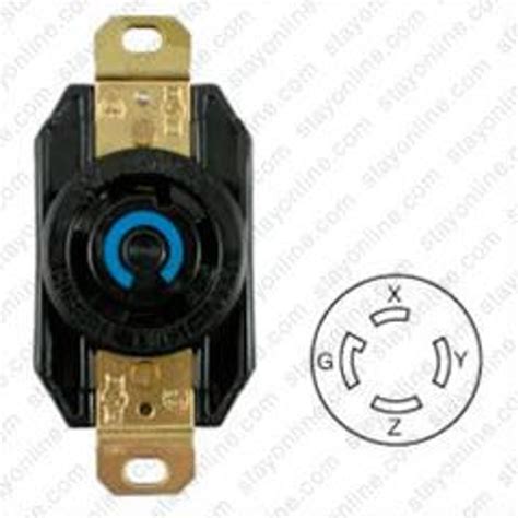 Hubbell Hbl2720 Ac Receptacle Nema L15 30 Female Black 250 Volt 30 Amp
