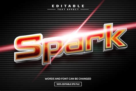 Premium Vector Spark 3d Editable Text Effect Template
