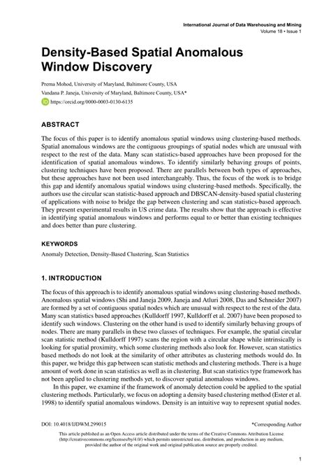 density based spatial anomalous window discovery request pdf