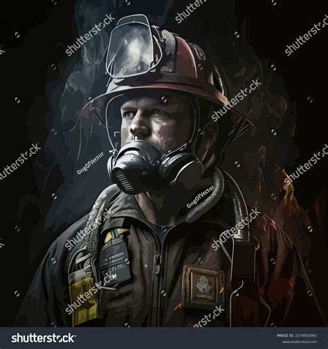 Firefighter Full Uniform Helmet Boots Fireresistant Stock Vector ...