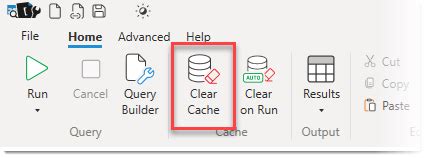 Clear Cache DAX Studio