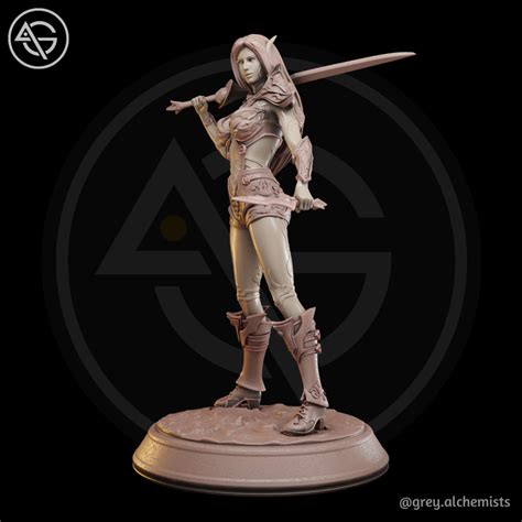 3d Printable Rina The Drow Demon Hunter Dnd Miniatures Fantasy