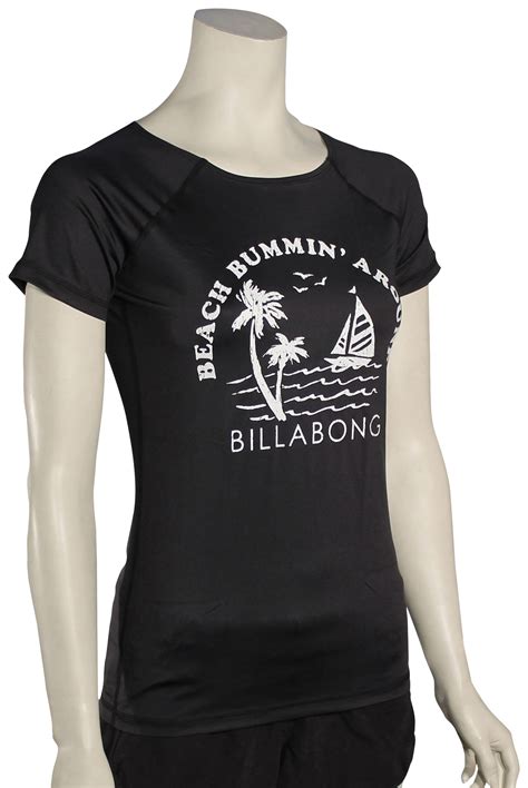 Billabong Sol Searcher Ss Womens Rash Guard Classic Black Sands For