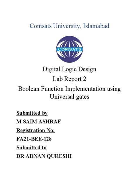 Lab 2 Pdf Logic Gate Theoretical Computer Science