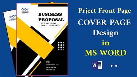 How To Create A Project Front Page In Microsoft Word Cover Page Design In MS Word Title Page
