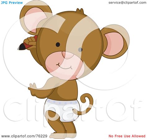 Royalty Free RF Clipart Illustration Of A Cute Baby Monkey In A