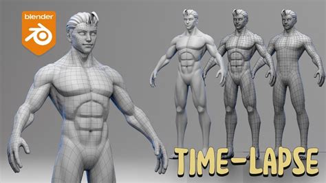 Blender Sculpt Time Lapse Male Base Mesh Stylized Male Retopology Blender Character