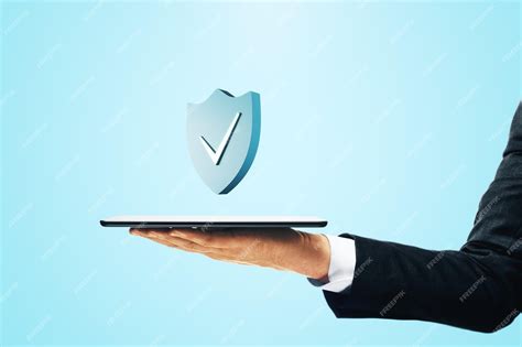 Premium Photo Cyber Security And Network Protection Concept With Check Mark On Blue Shield