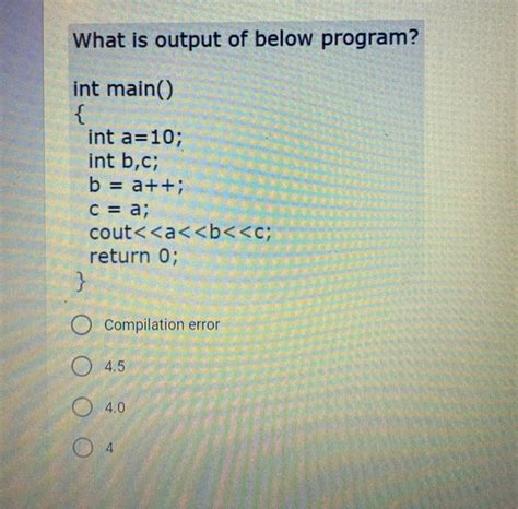 Solved What Is Output Of Below Program Int Main Int Chegg