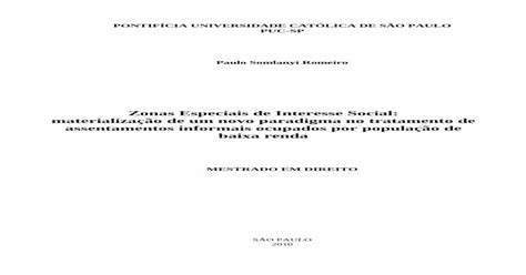 Zonas Especiais de Interesse Social materialização de