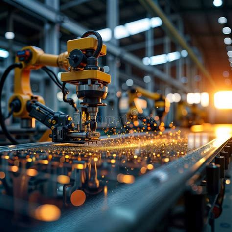 Robotic Precision Assembly Line Sparks In Action Generative Ai Stock