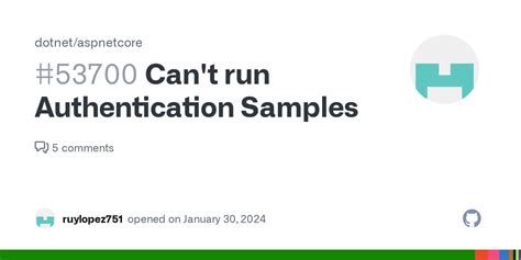 Cant Run Authentication Samples · Issue 53700 · Dotnetaspnetcore