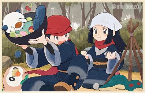 Akari Rowlet Oshawott Cyndaquil And Rei Pokemon And 1 More Drawn