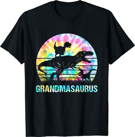 Grandmasaurus T Rex Dinosaur Grandma Saurus Tie Dye Vintage T Shirt