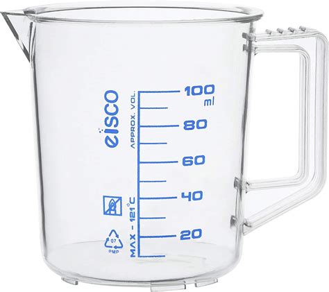 Measuring Jug 100ml Tpx Plastic Printed Graduations Chemical