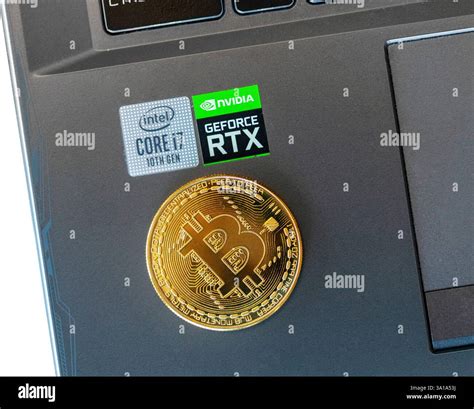 Bitcoin Mining Concept With Laptop With Intel Cpu And Gpu Nvidia Video