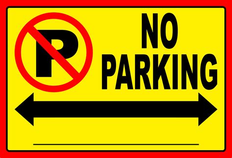 Sign No Parking On Both Sides With Blank Line For Date Pvc Type Or