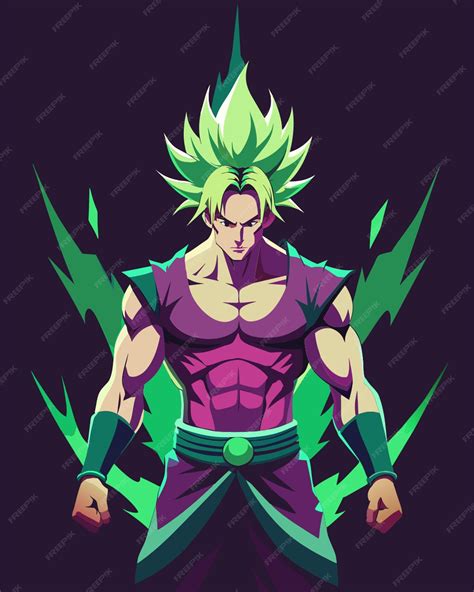 Adult Form Legendary Super Saiyan Brolys New Purple Form Green Electric