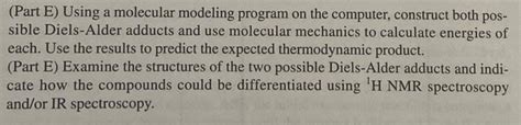 part e using a molecular modeling program on the