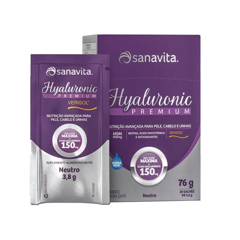 Hyaluronic Premium Ácido Hialurônico Verisol Sanavita 20 Sachês Edin