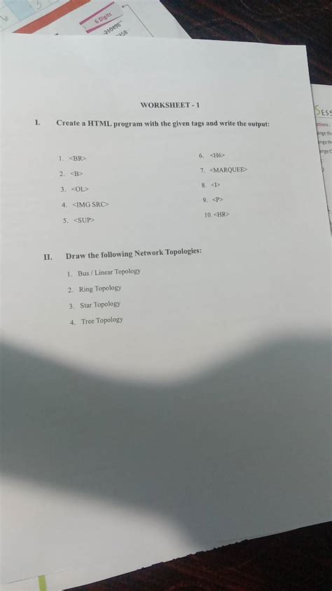 10 Ii Draw The Following Network Topologies Filo