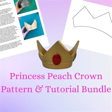 Princess Peach Crown Pattern And Tutorial Bundle Etsy