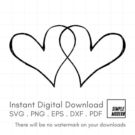 Interlocking Hearts Svg Simple Modern Svg
