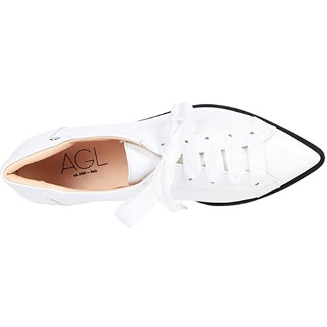 Agl Womens Shona Leather Shoes Sneakers White Size 38 Gem