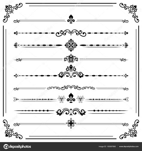vintage set of ector horizontal elements stock vector by ©turr1 183067890