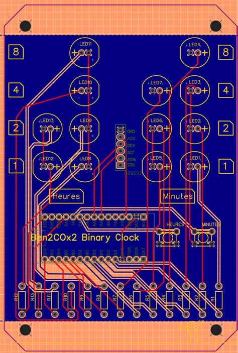 Creation Dun Pcb Pour Une Horloge Binaire Jaimerais Vos Avis