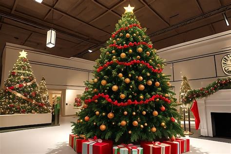 Premium Ai Image Realistic Christmas Tree Ai Generated