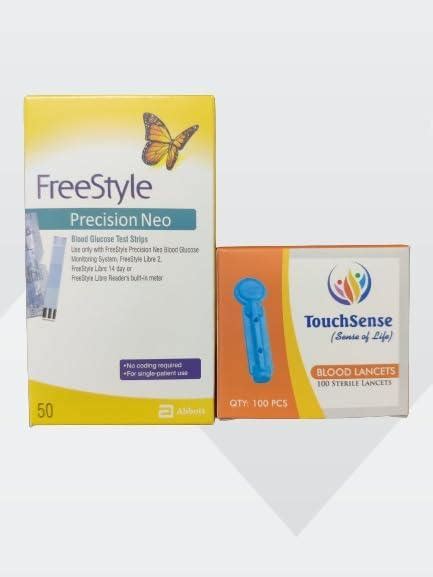 Freestyle Precision Neo Glucose Test Strips Touchsense Lancets Combo