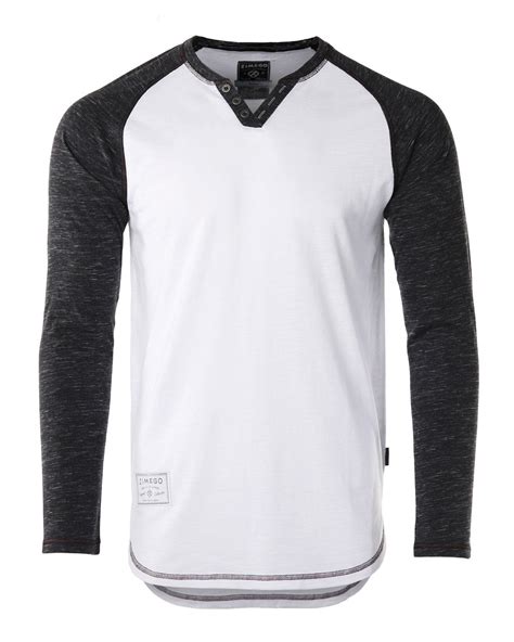 Zimego Mens Basic Long Sleeve T Shirts Athletic Baseball Sports