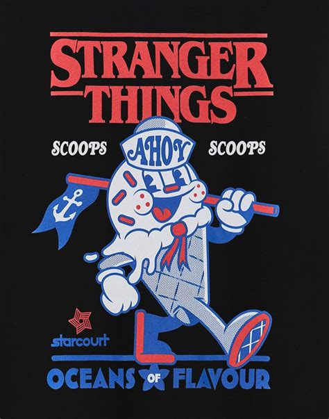 Stranger Things Adults Scoops Black Short Sleeved T Shirtxxxl Stranger Things Stranger Things